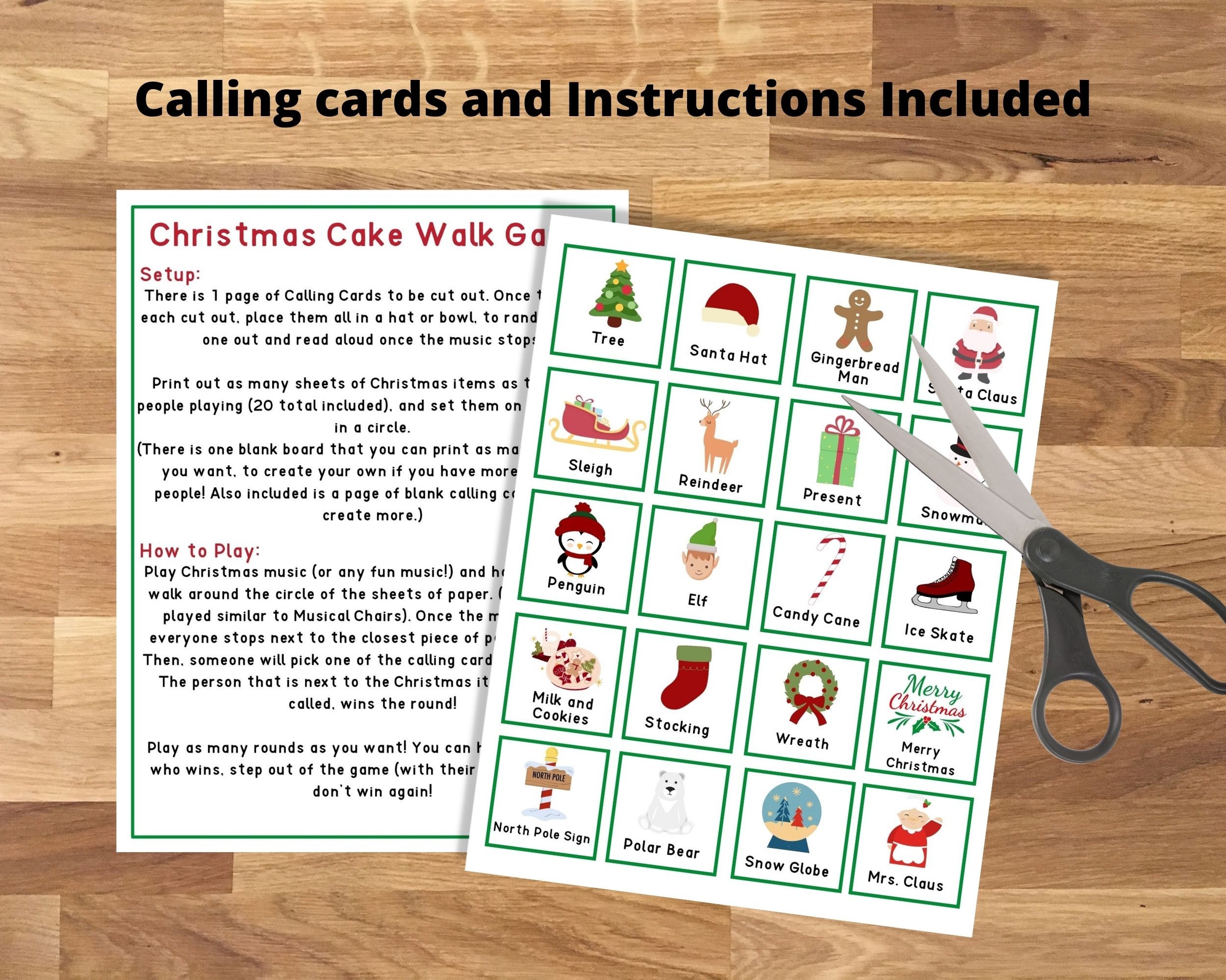 Christmas Cake Walk - Printable Cake Walk, Kids Christmas Game, Toddler ...