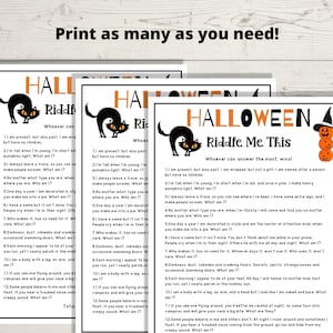 Halloween Riddle Me This Game - Halloween Party Game, Halloween ...