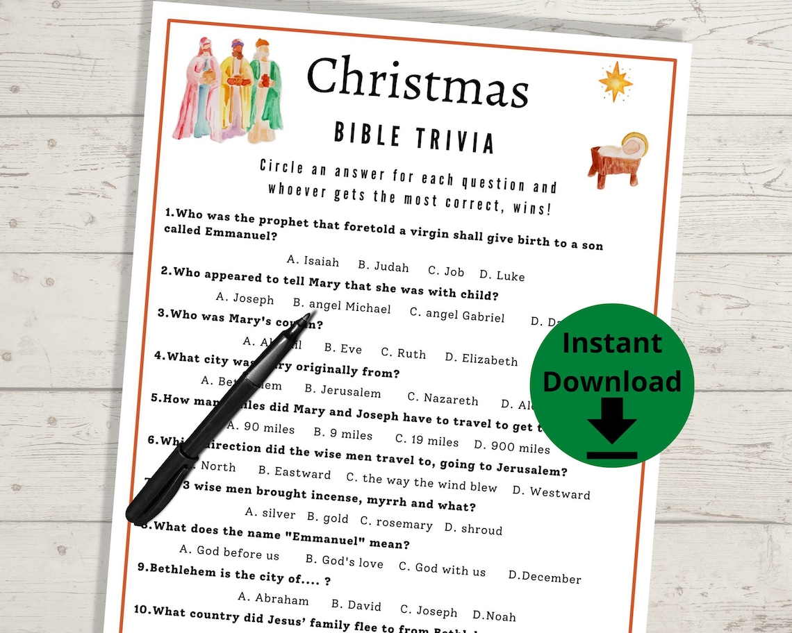 Christmas Bible Trivia - Bible Trivia, Christmas Trivia Game, Youth ...