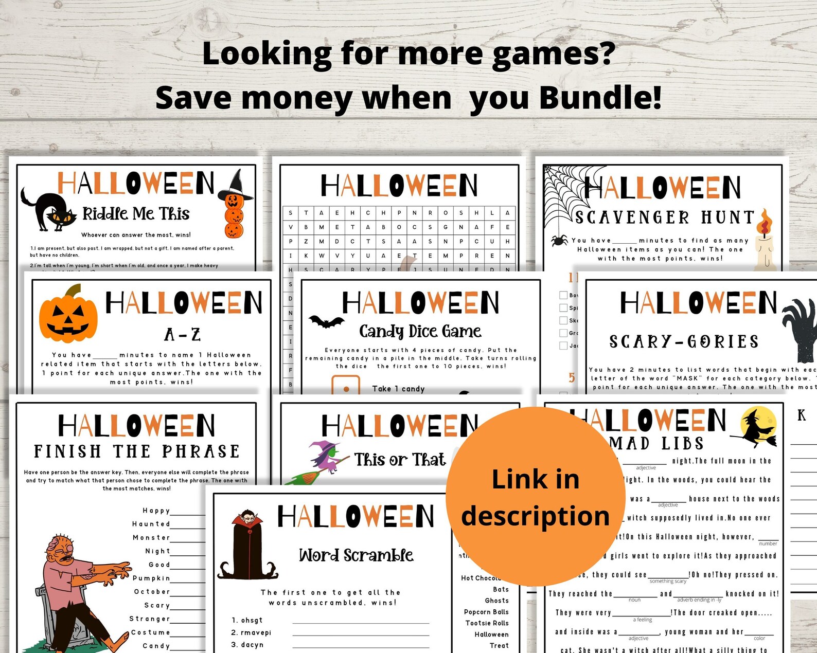 Halloween Riddle Me This Game - Halloween Party Game, Halloween ...