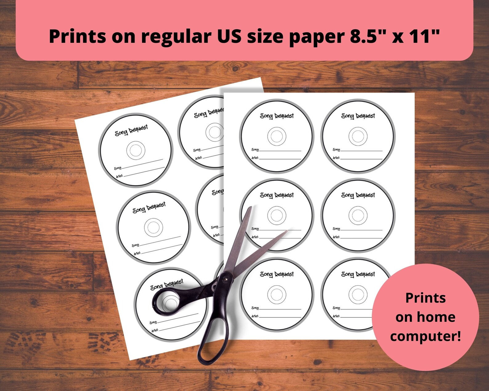 Song Request Card Printable CD 90s Theme DJ or Karaoke Song - Etsy