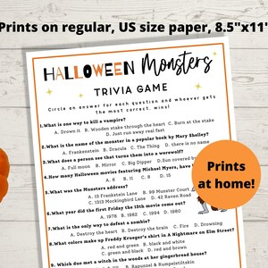 Halloween Trivia - Halloween Game Night, Monster Game, Halloween Quiz ...