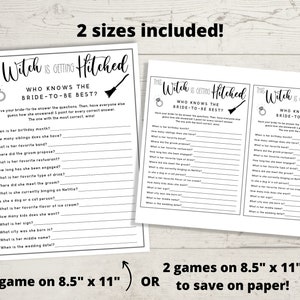 Witch Bachelorette Party Who Knows the Bride Best Game - This Witch is ...