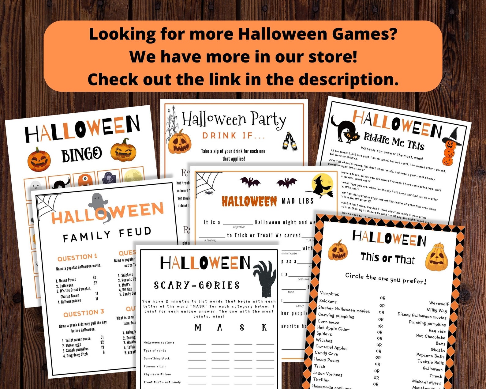 Halloween Pictionary Game - Halloween Party Games, Halloween Family Fun ...