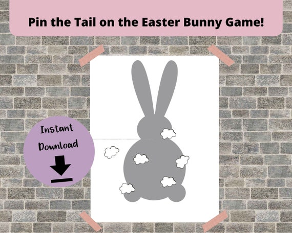 Pin the Tail on the Bunny Children's Game Easter Game | Etsy