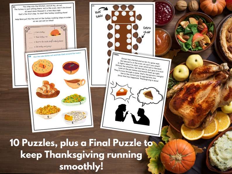 Thanksgiving Escape Room - Escape Room for Adults Teens Family, Escape ...