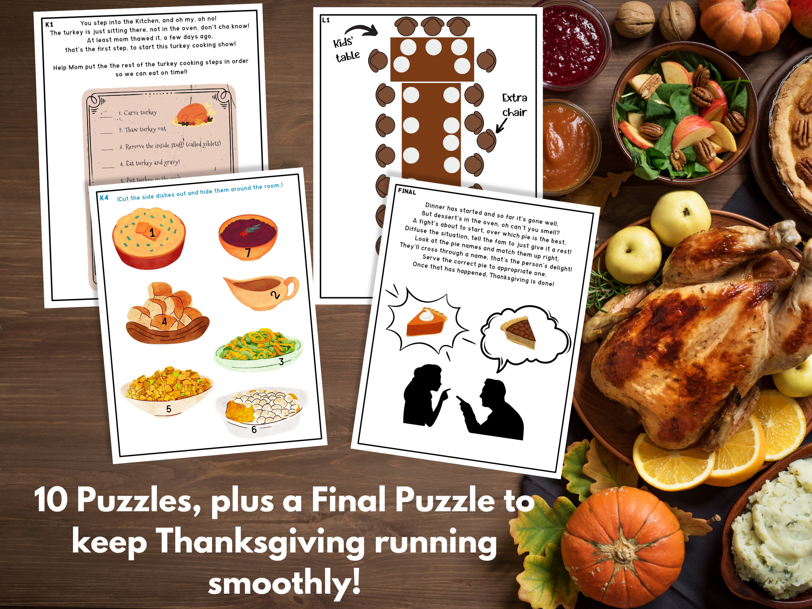 Thanksgiving Escape Room Escape Room for Adults Teens Family, Escape ...