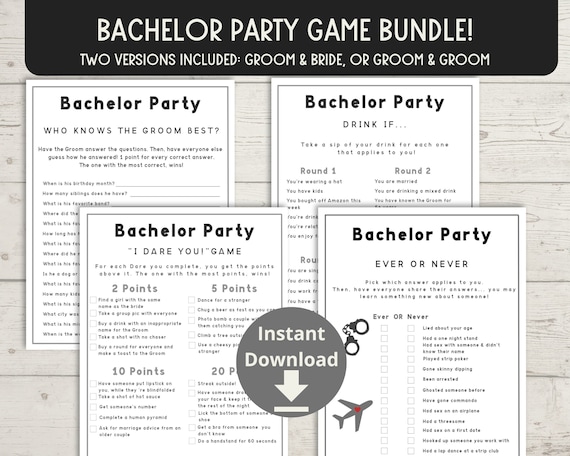 Bachelor Party Games Bundle Pack Stag Do Games Bachelor - Etsy