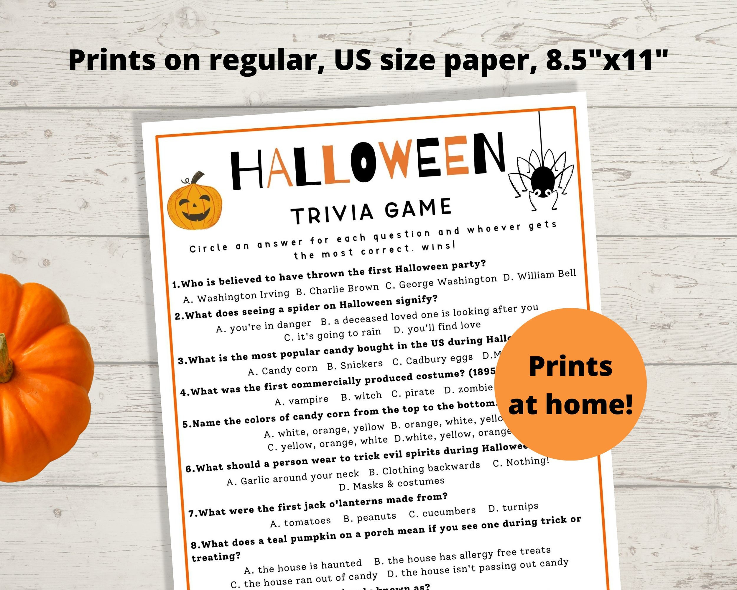 Halloween Trivia - Halloween Quiz, Halloween Party Game, Halloween ...