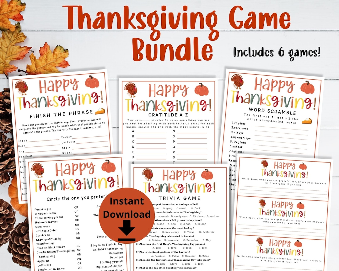 Thanksgiving Game Bundle - Thanksgiving Games, Fall Games ...