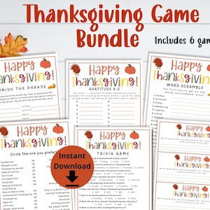 Thanksgiving Game Bundle - Thanksgiving Games, Fall Games ...