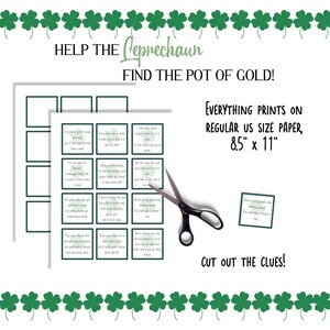 St Patricks Day Scavenger Hunt Printable - Leprechaun Game, Saint ...