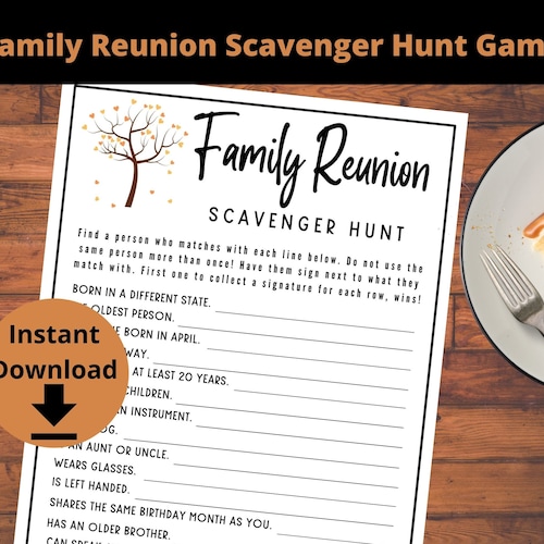 Family Reunion Scavenger Hunt Family Reunion Game Family - Etsy