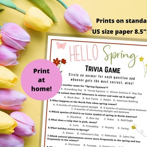 Spring Trivia - Printable Spring Equinox Game, Spring Icebreaker ...