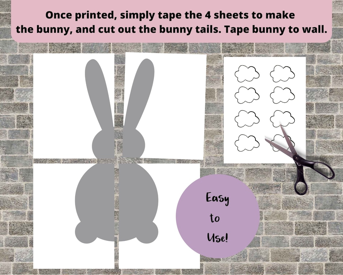 Pin the Tail on the Bunny Children's Game Easter Game - Etsy