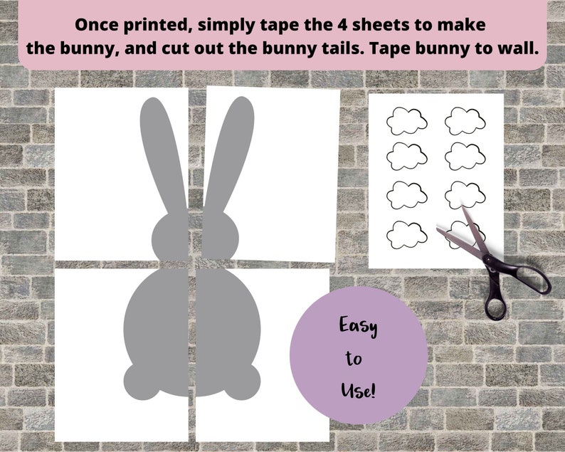 Pin the Tail on the Bunny Children's Game Easter Game for Kids ...