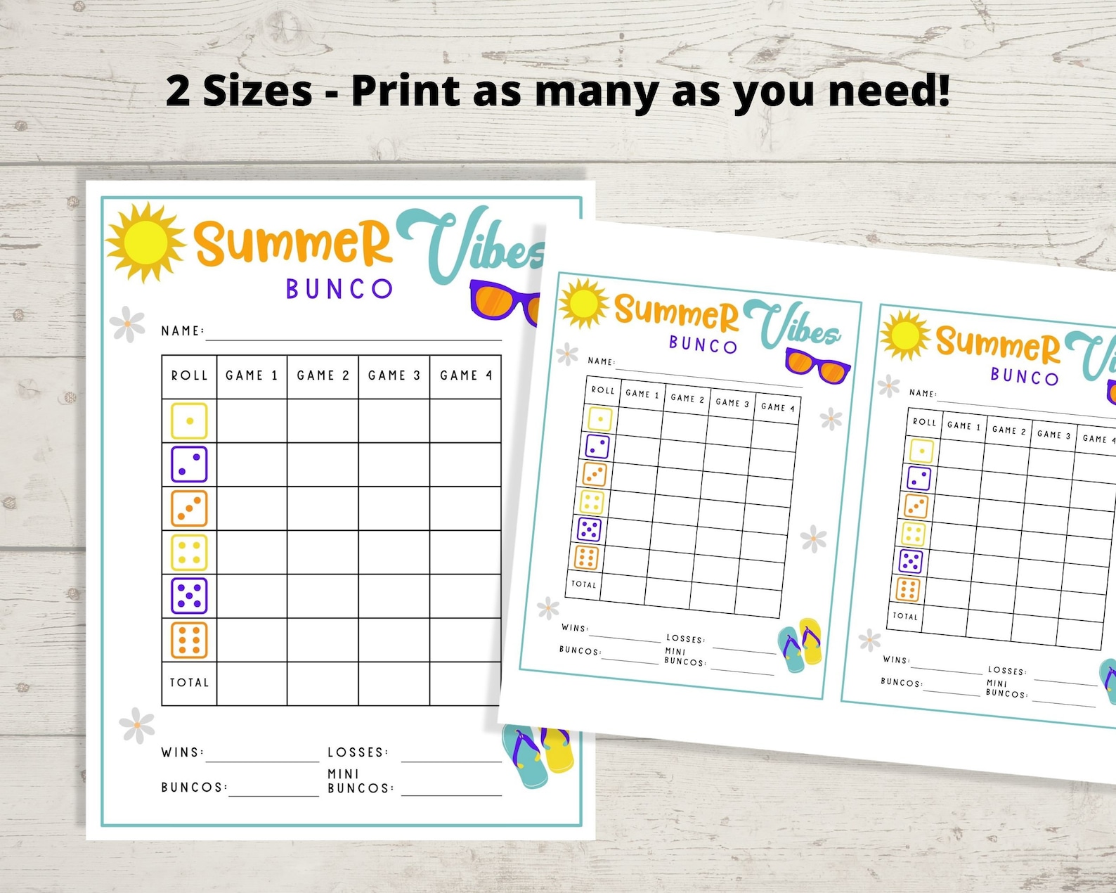 Summer Bunco Vacation Bunco Printables, Bunco Game, Bunco Table Numbers ...