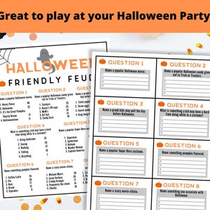 Halloween Family Feud Trivia Game - Halloween Games, Halloween Family ...