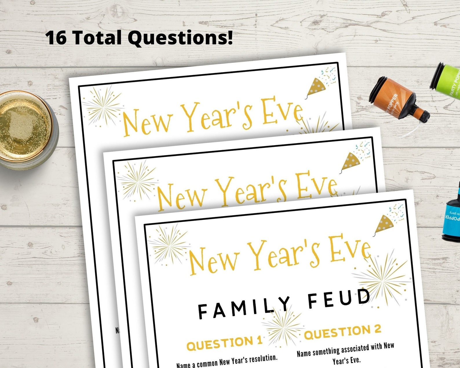 New Year's Eve Family Feud Game - NYE Printable Family Game, New Years ...