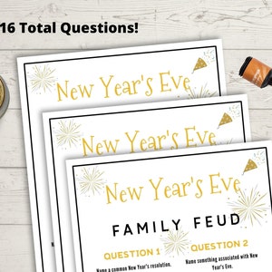 New Year's Eve Family Feud Game - NYE Printable Family Game, New Years ...