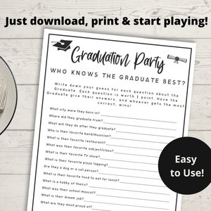 Who Knows the Graduate Best - Graduation Party Game 2024, Class of 2024 ...