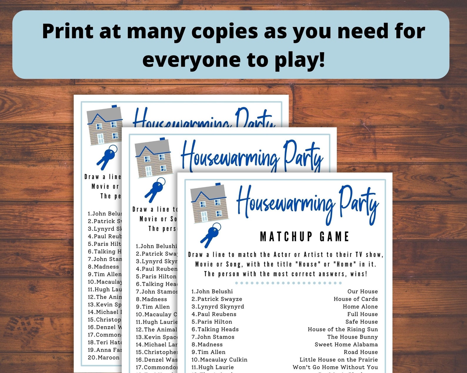 Housewarming Party Game Happy Housewarming Game, New Home Get-together ...