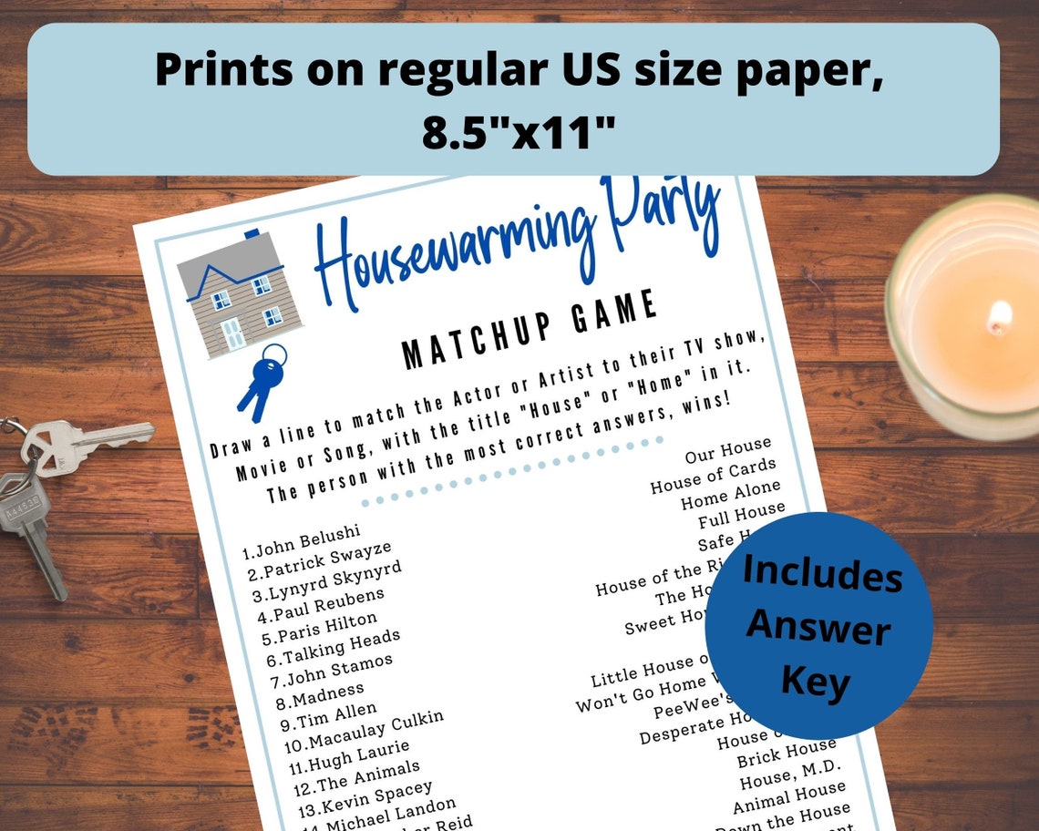 Housewarming Party Game - Happy Housewarming Game, New Home Get ...