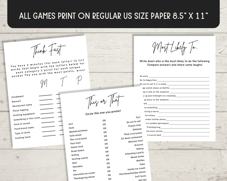 Dinner Party Games - Icebreaker Game, Adult Dinner Game, Message Under ...
