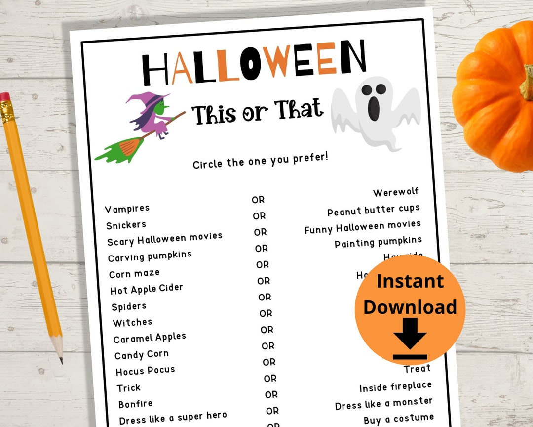 Halloween This or That - Halloween Would You Rather, Halloween Party ...