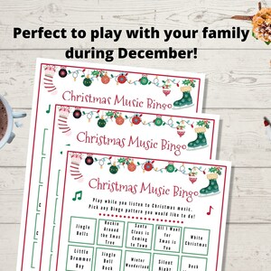 Christmas Song Bingo - Christmas Carol Game, Christmas Bingo, Christmas ...