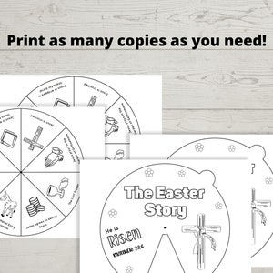 The Easter Story Coloring Wheel - Easter Spinner Wheel, Easter Craft ...