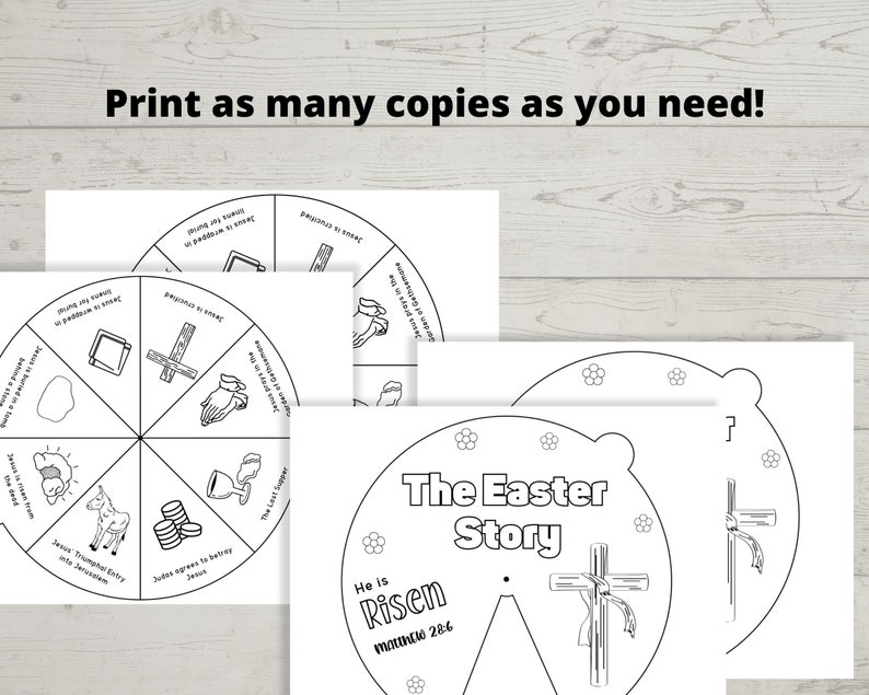 The Easter Story Coloring Wheel - Easter Spinner Wheel, Easter Craft ...