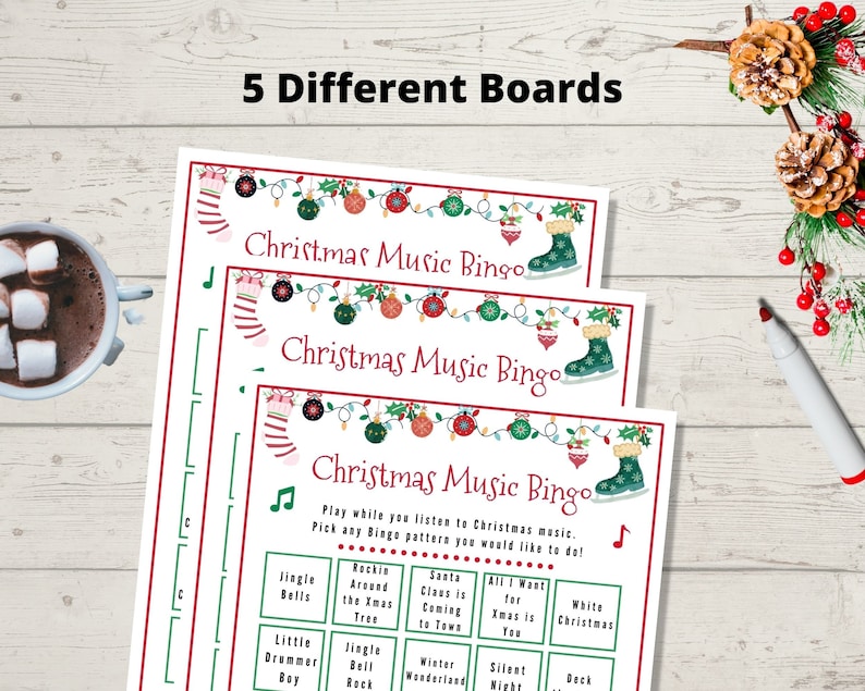 Christmas Song Bingo Christmas Carol Game, Christmas Bingo, Christmas ...