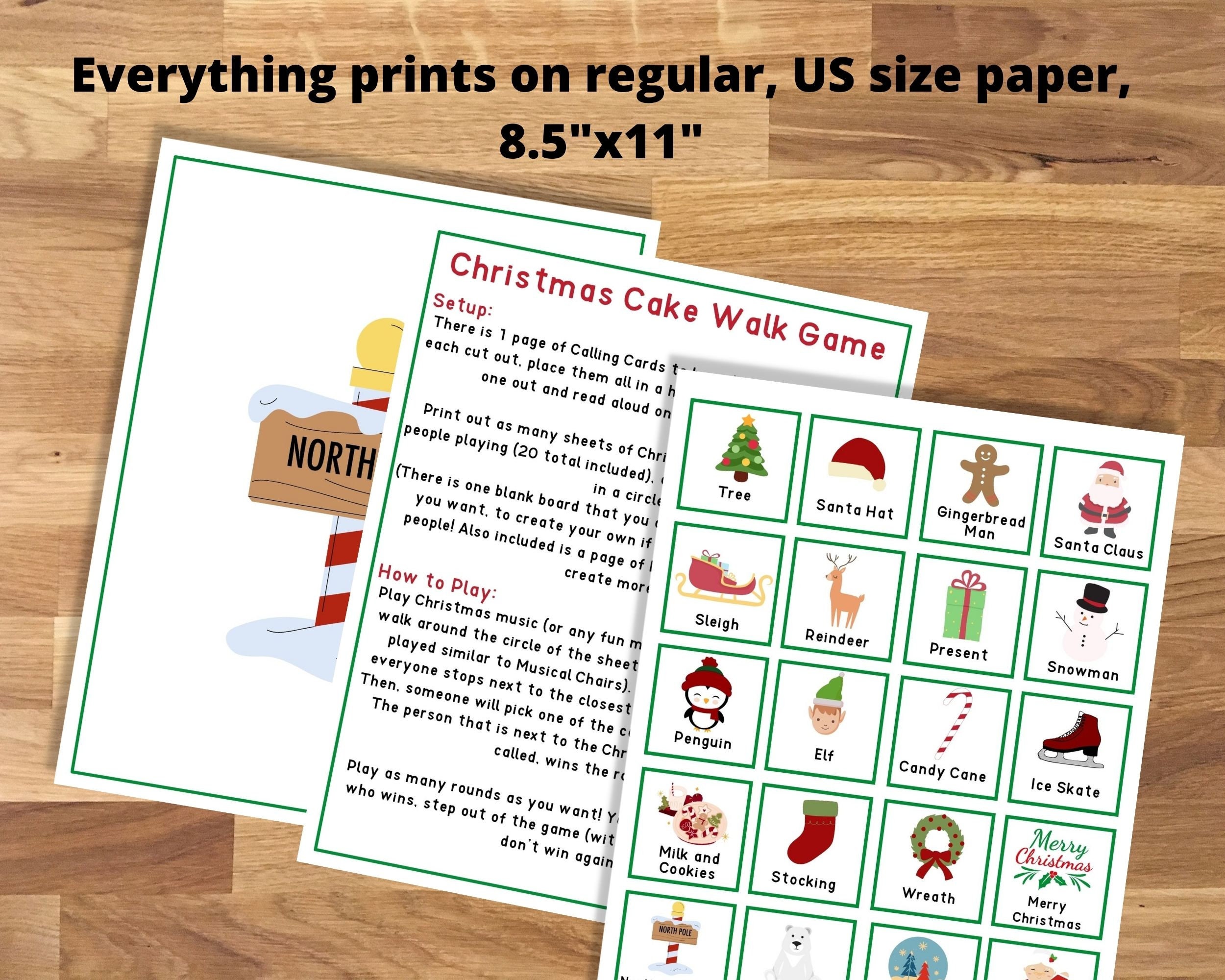 Christmas Cake Walk Printable Cake Walk, Kids Christmas Game, Toddler ...
