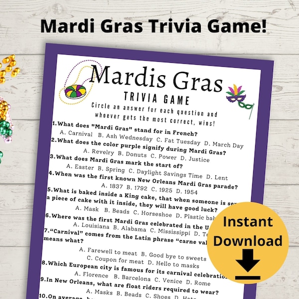 Mardi Gras Activity - Etsy