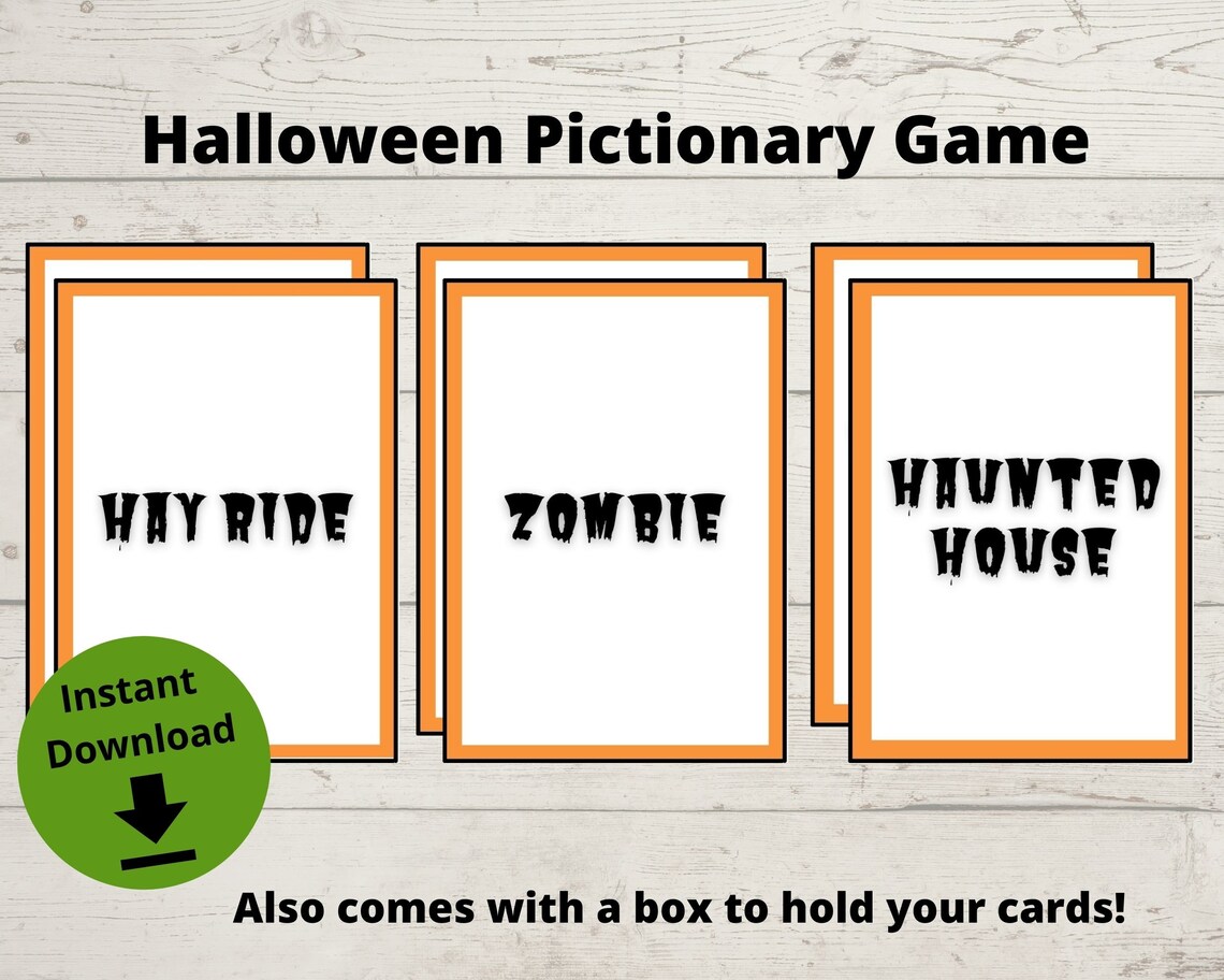 Halloween Pictionary Game - Halloween Party Games, Halloween Family Fun ...
