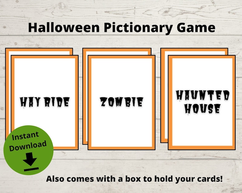Halloween Pictionary Game - Halloween Party Games, Halloween Family Fun ...