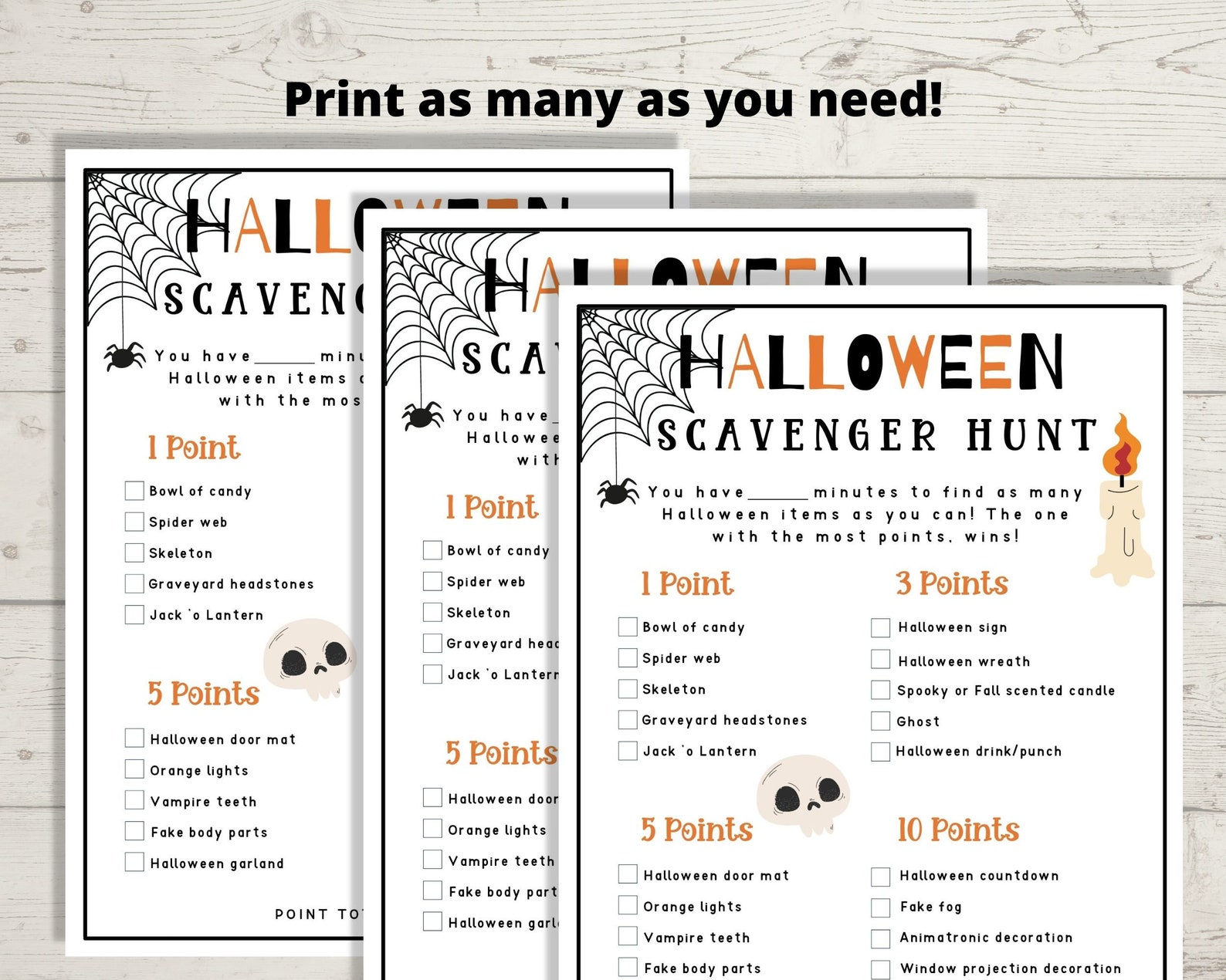 Halloween Scavenger Hunt Kids Halloween Party Game - Etsy