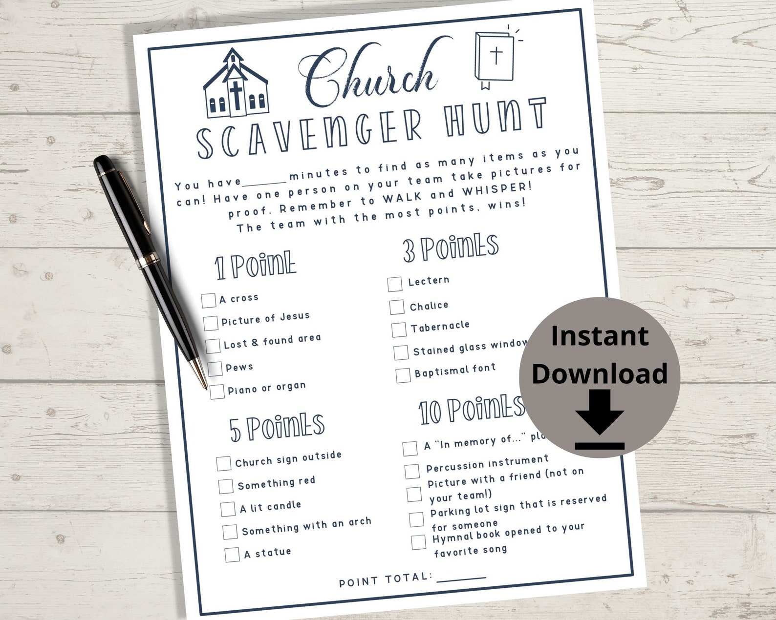 Church Scavenger Hunt - Church I Spy Game, Youth Group Games, Church ...