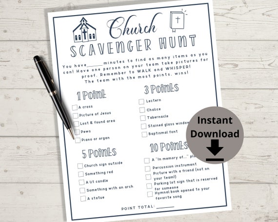 Church Scavenger Hunt Church I Spy Game Youth Group Games - Etsy UK