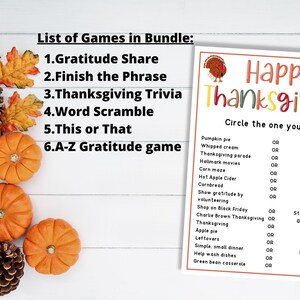 Thanksgiving Game Bundle - Thanksgiving Games, Fall Games ...