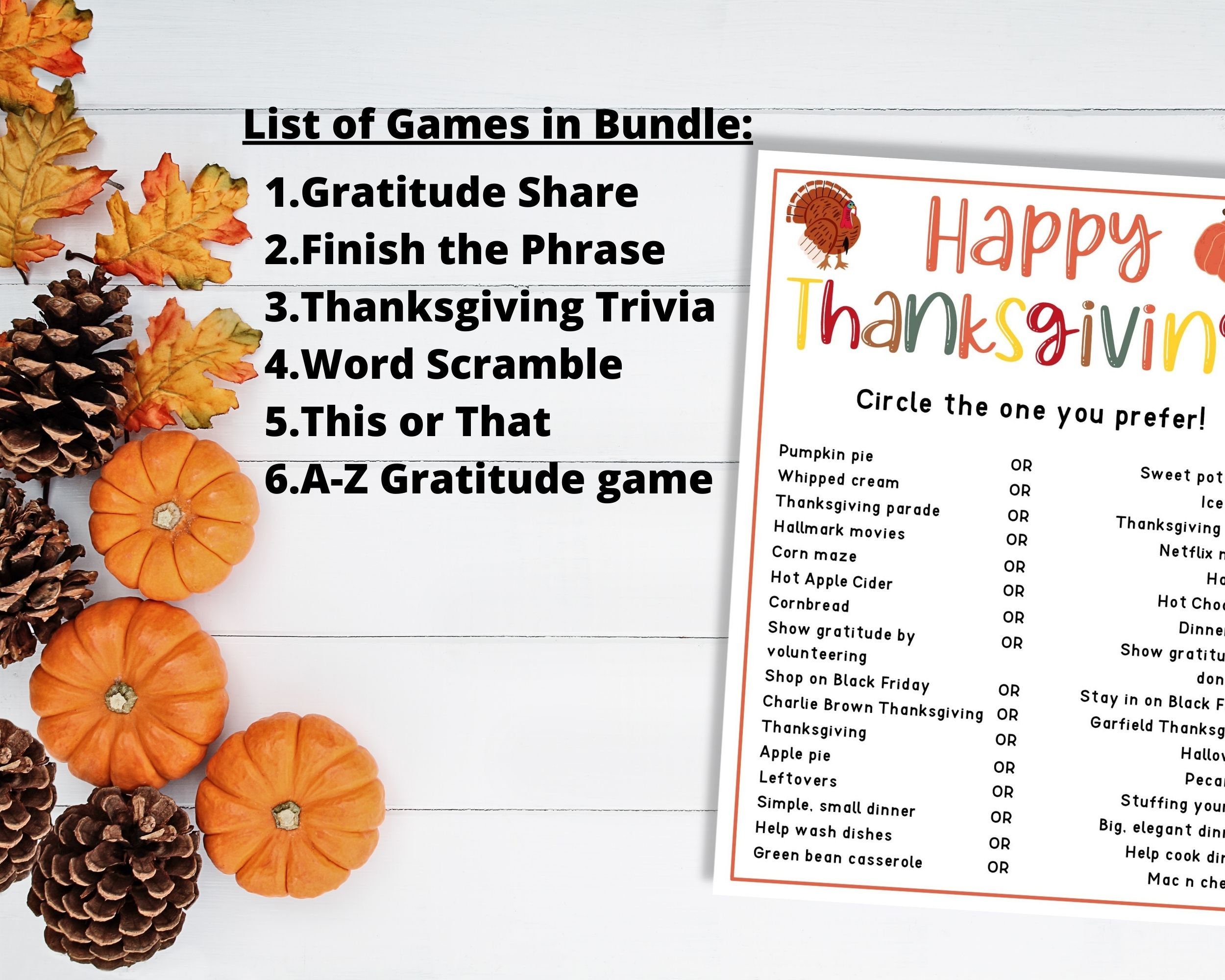 Thanksgiving Game Bundle - Thanksgiving Games, Fall Games ...