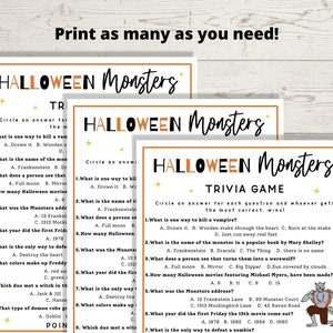 Halloween Trivia - Halloween Game Night, Monster Game, Halloween Quiz ...
