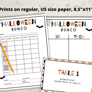 Halloween Bunco Bunco Score Cards, Printable Bunco Game, Fall Bunco ...