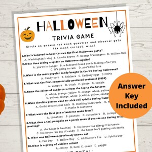 Halloween Trivia - Halloween Quiz, Halloween Party Game, Halloween ...