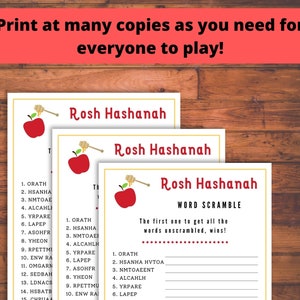 Rosh Hashanah Game - Rosh Hashanah Word Scramble Game for Kids, Jewish ...