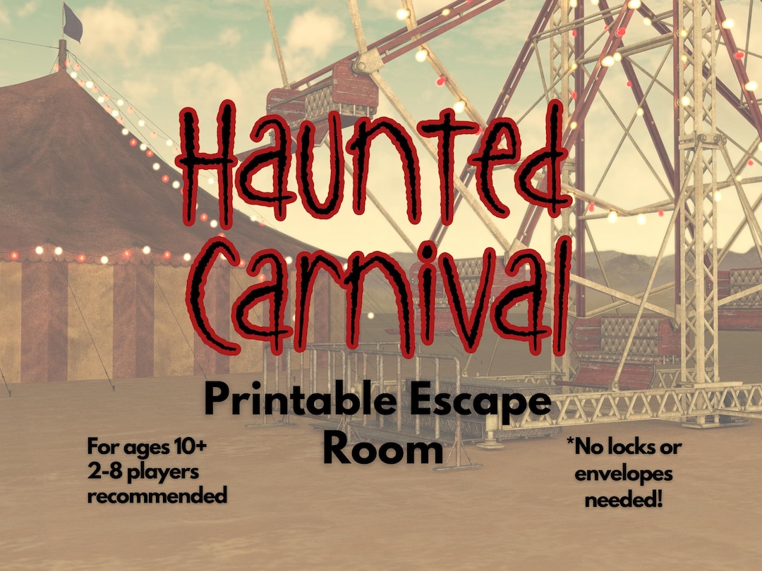 Halloween Escape Room Haunted Carnival Escape Room Printed Escape Room Escape Game 9279