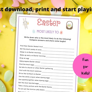 Easter Most Likely to Game - Adult Easter Game, Family Easter Game ...