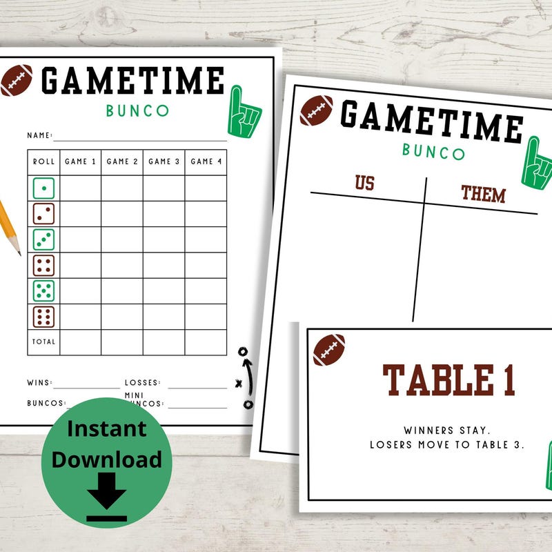 Football Bunco Table Signs - Etsy