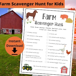 Farm Scavenger Hunt - Farm Treasure Hunt, Farm Games, Farm Animal Hunt ...